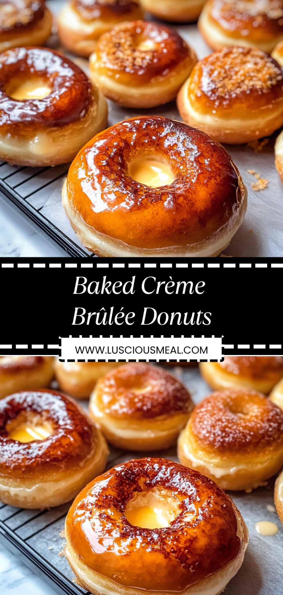 Baked Crème Brûlée Donuts - lusciousmeal.com