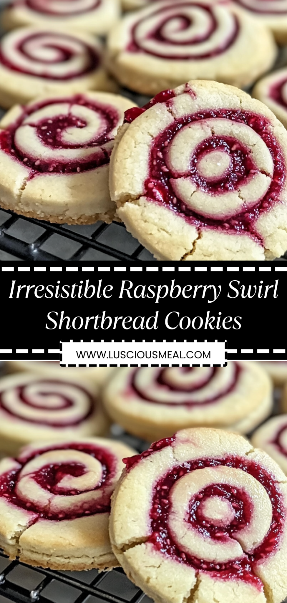 Raspberry Swirl Shortbread Cookies - lusciousmeal.com