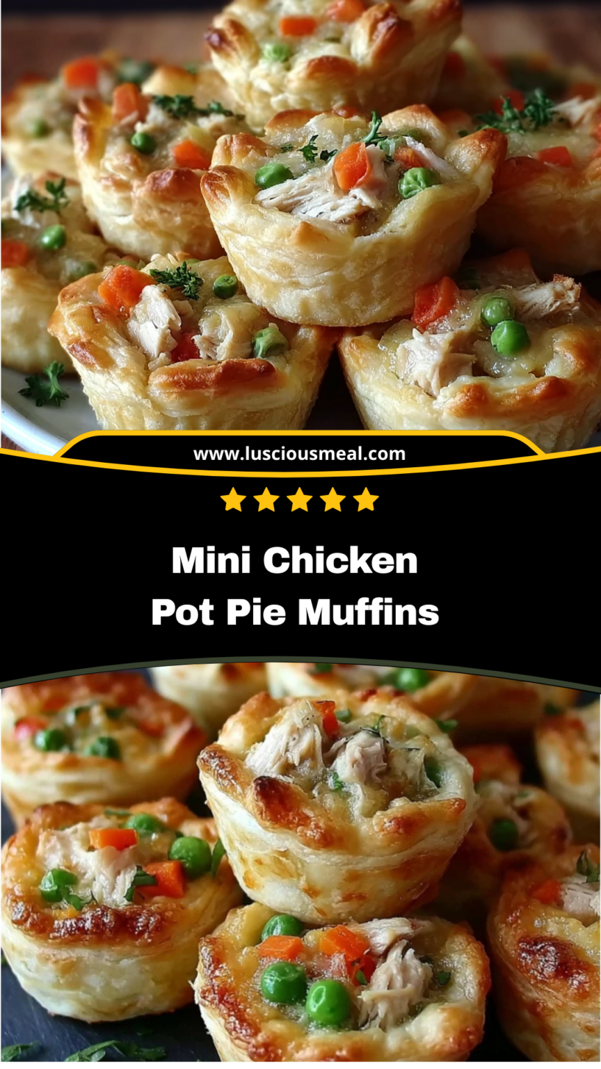 Mini Chicken Pot Pie Muffins Recipe - lusciousmeal.com