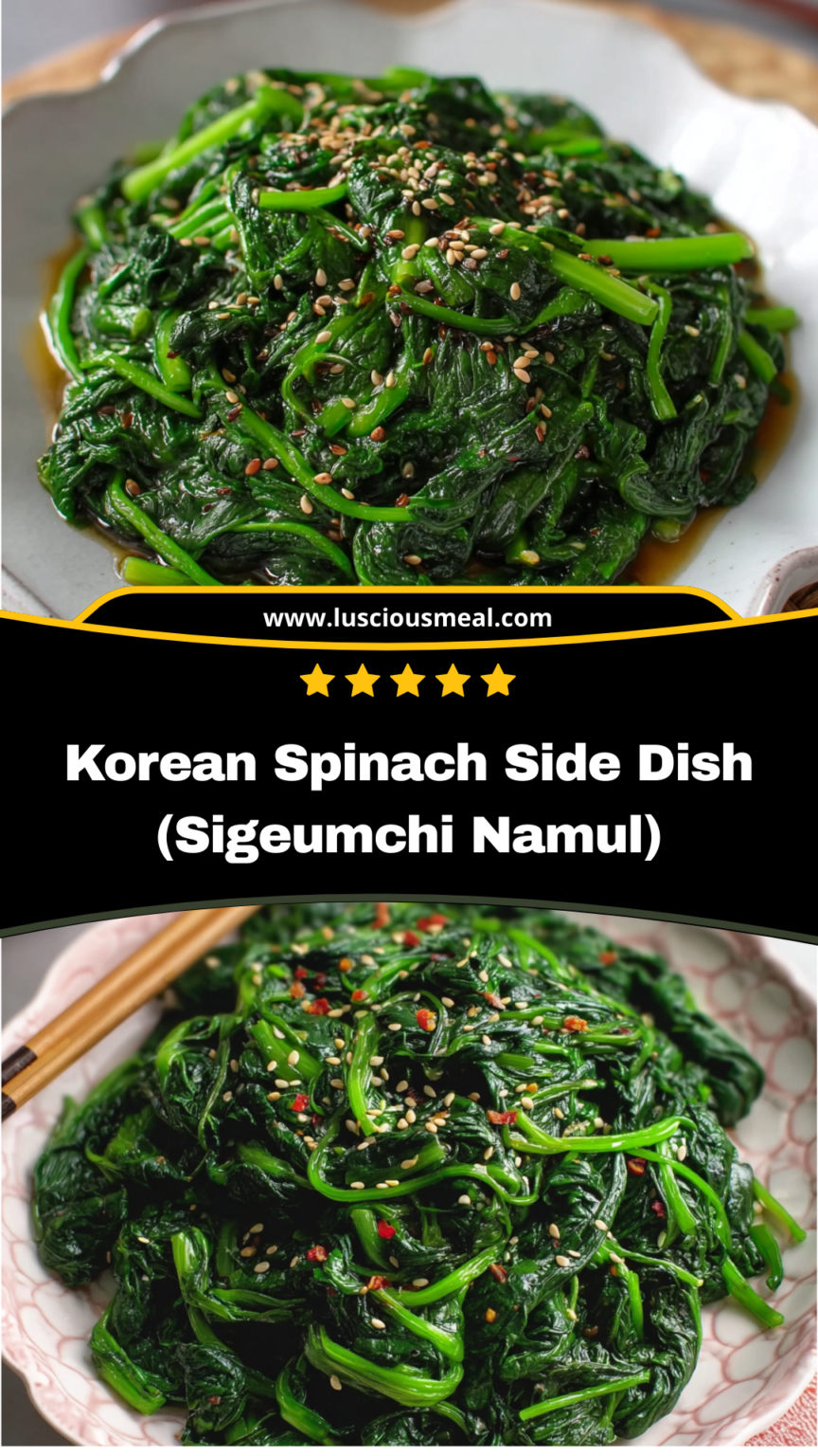 Korean Spinach Side Dish (Sigeumchi Namul) Recipe - lusciousmeal.com