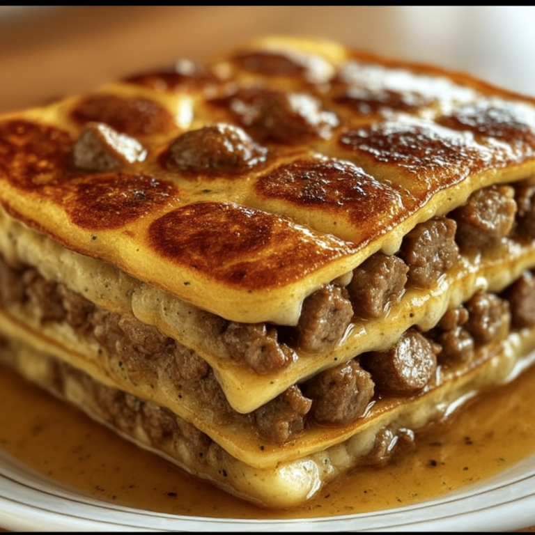 Pancake Sausage Casserole - lusciousmeal.com