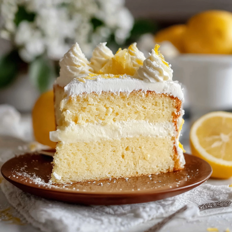 Italian Lemon Cream Cake - lusciousmeal.com